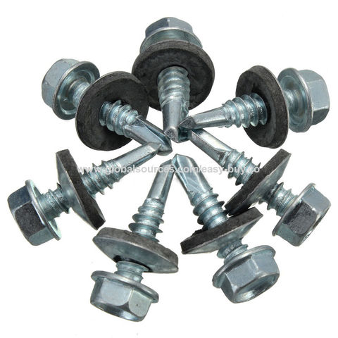 Self-drilling screws Metal Zinc Plated Hexagon Head Stainless Steel Self Tapping Screws with ...