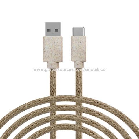 Wheat Straw Usb Type C Cable Customized Eco-friendly Cable - China ...