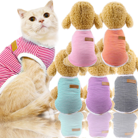 Buy Wholesale China Pet Cloth Dog Shirts Cotton Striped T-shirts, Pet ...