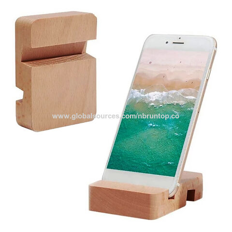 Cheap Universal Bamboo Wood Mobile Phone Holder Stand Bamboo Double ...