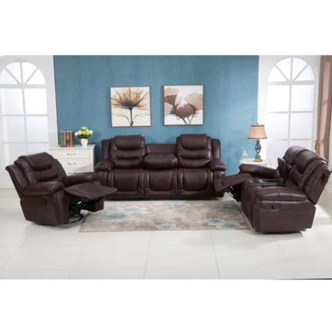 Buy Wholesale China Leisure Living Room Reclining Sofa Set With Console ...