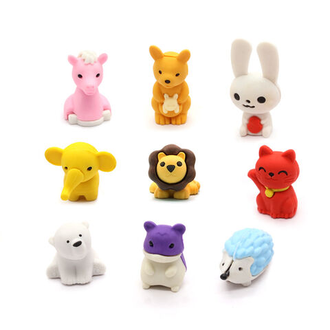 Animal Erasers Kawaii 3d Cartoon Novelty Kindergarten Children Tpr ...