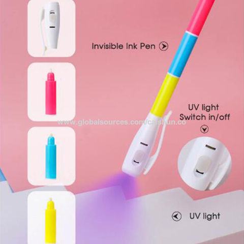 Buy Wholesale China 3 Colors Invisible Ink Highlighter Ch-6019 With Uv Light Spy Pen Magic ...
