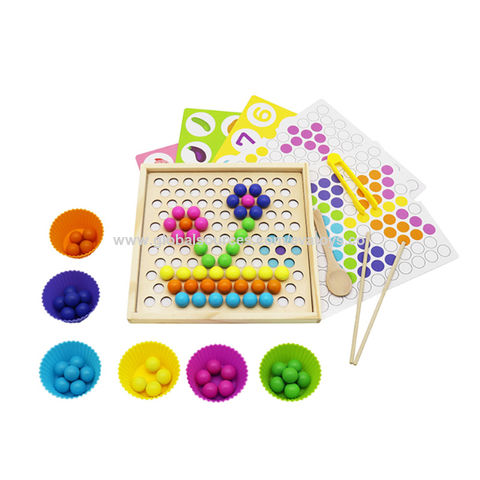 Buy Wholesale China Color Classification Toy Woodenn Bead Clip Bead ...