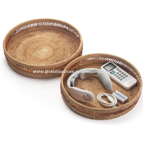 Buy Wholesale Vietnam New Design Handcrafted Woven Round Rattan Tray ...