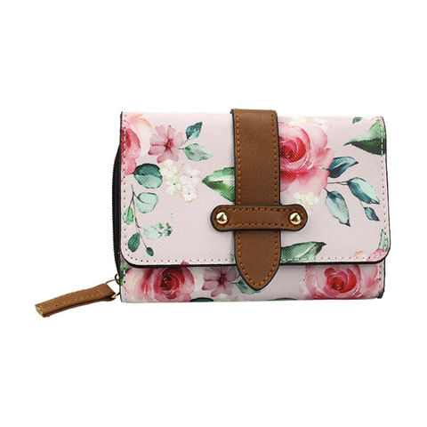 Buy Wholesale China Mini Floral Print Coin Purses With Multi Zipper ...