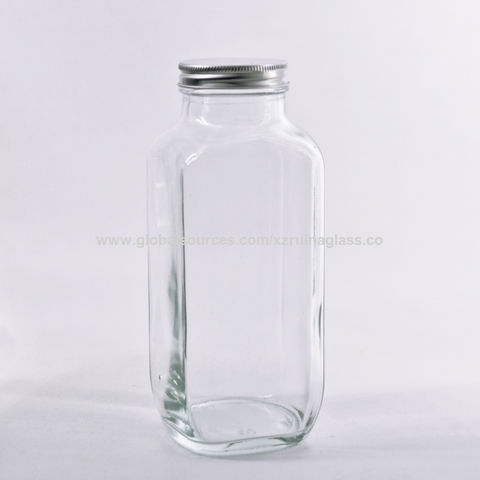 Buy Wholesale China Beverag Glass Bottle French Square Glass 250ml ...