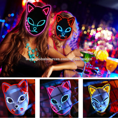 Buy Wholesale China Neon El Wire Led Halloween Mask Light Up Demon ...