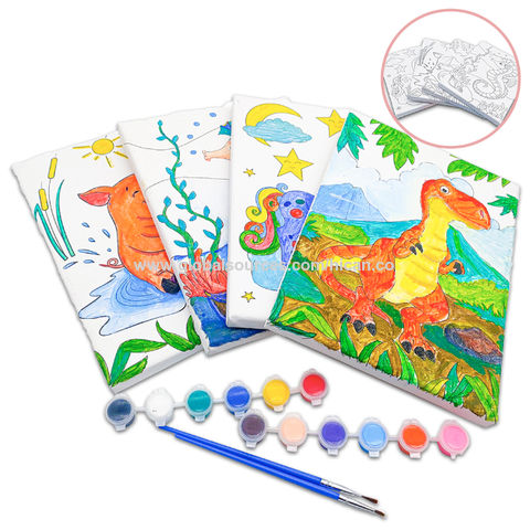 Painting Craft Supplies & Tools Kids DIY Canvas Paint Kits Stretched ...