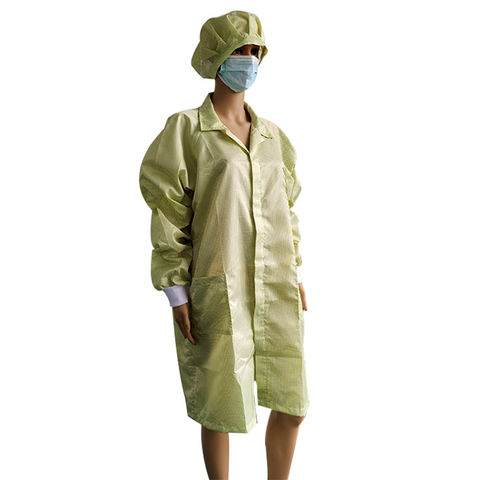 Buy Wholesale China Yellow 96% Polyester+4% Carbon Fiber Esd Garment ...