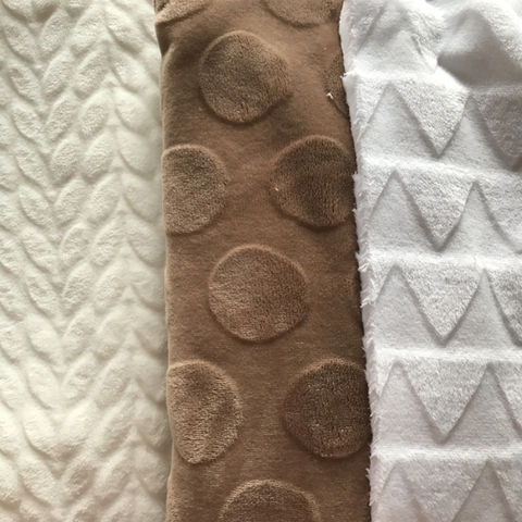 Buy Wholesale China Cut Pattarn Flannel Fleece Fabric Embossed Solid ...