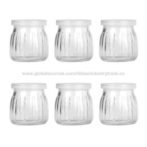 Buy Wholesale China Yogurt Pudding Glass Storage Jars With Plastic Lids ...