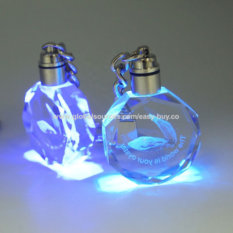 Crystal Keychains Wholesale Glass 3d Laser Engraved Crystal Keychain ...