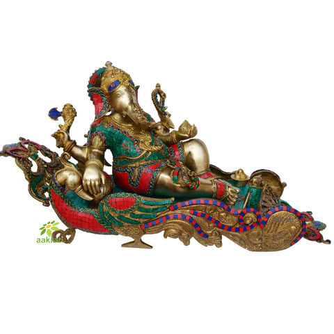 Buy Wholesale India Lord Sitting Ganesha Statue Brass Idol Resting ...