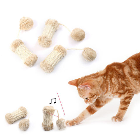 Sisal Cat Toy Wool Rolling Sisal Scratching Plush Ball Pet Toy, Toy ...