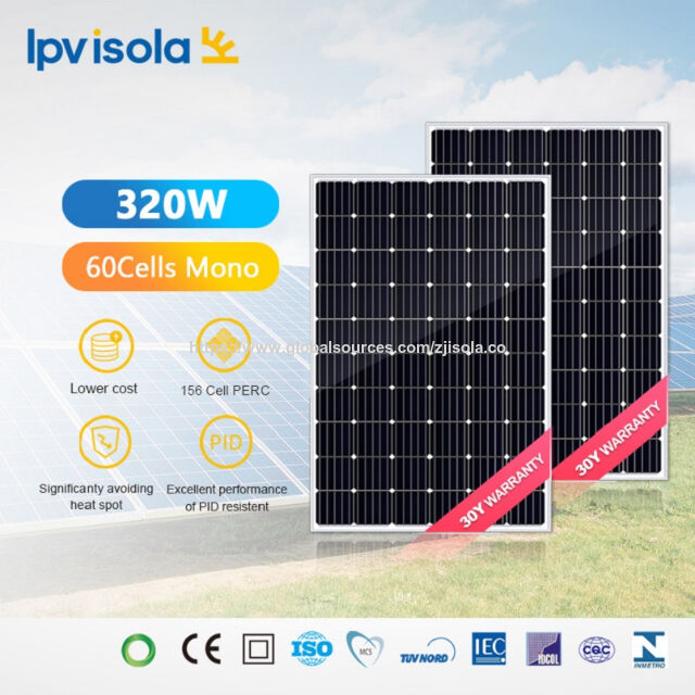 Buy Wholesale China Solar Panels - Isola 320w A Garde Monocrystal 30v ...
