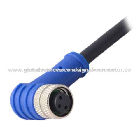 Buy Wholesale China M8 A-coding 3pin Male Right Angle Black Pvc 0.25mm² ...