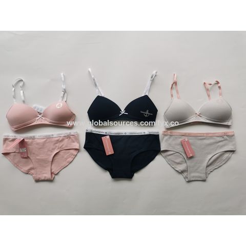 Buy Wholesale China Girls Bra In Cup With Match Underwear Brief Variant ...