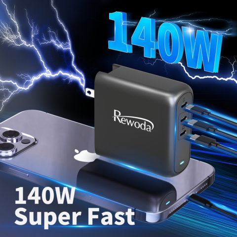 Gan 60w 140w 4 Ports Desktop Charger Multi Function Pd3.0 Qc3.0 Fast ...