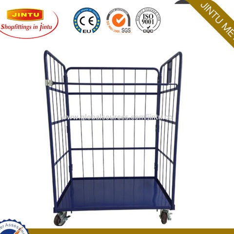 Foldable Three Sides Material Handling Steel Pallet Roll Container ...