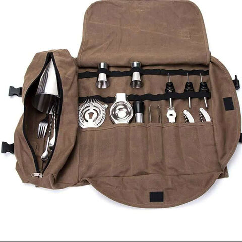 Buy Wholesale China Portable Bar Sets Roll Bag Bartender Kit Tool Bag ...