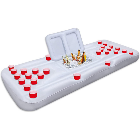 Inflatable Floating Pool Pong Table With Ice Tray, Floating Water Pong ...