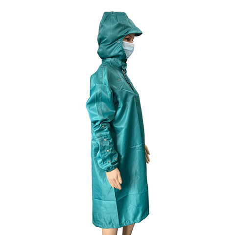 Buy Wholesale China 99% Polyester+1% Carbon Fiber Comfortable Esd Antistatic Gown For Cleanroom ...