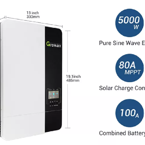 Buy Wholesale China Growatt Spf 5000es Off Grid Solar Inverter 5kw 230v Single Phase Inverter ...