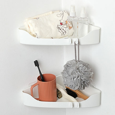 Bathroom Toilet Traceless Rack Plastic Triangle Rectangular Storage ...