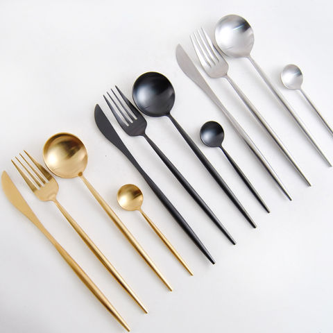 Customize Logo Metal Dinnerware Set Knife Spoon Fork Flatware Stainless ...