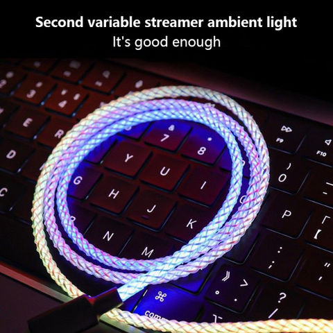 Buy Wholesale China 66w 100w Fast Charging Usb Cable Flowing Light Rgb ...