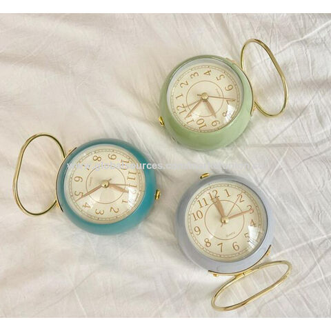 Ins Style Cream Alarm Clock Desk Clock Bedroom Clock Nordic Style Retro ...