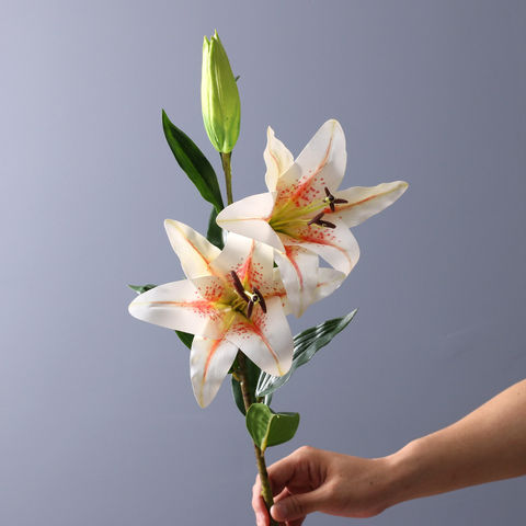 Buy Wholesale China Pu Fruit 3 Heads Real Touch Lily Artificial Flower ...