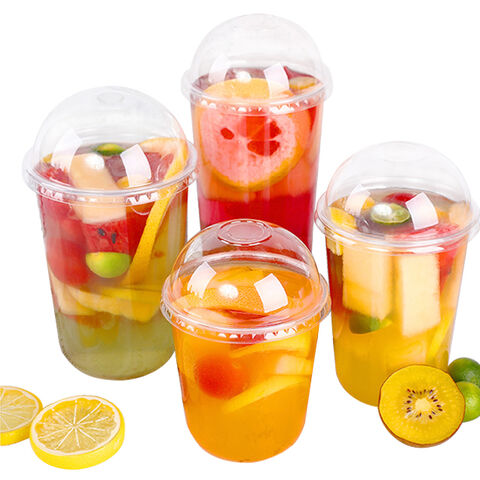 Disposable Customized U Shape Plastic Cup With Lid Coffee Milk Tea Cup ...