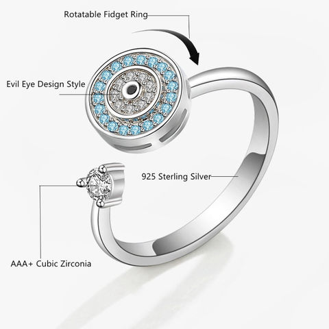 Buy Wholesale China Sodio Evil Eye Anxiety Ring For Impulse Modern ...