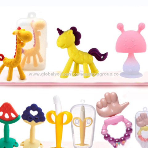 Buy Wholesale China Silicone Teether With Storage Box Baby Molar Stick ...