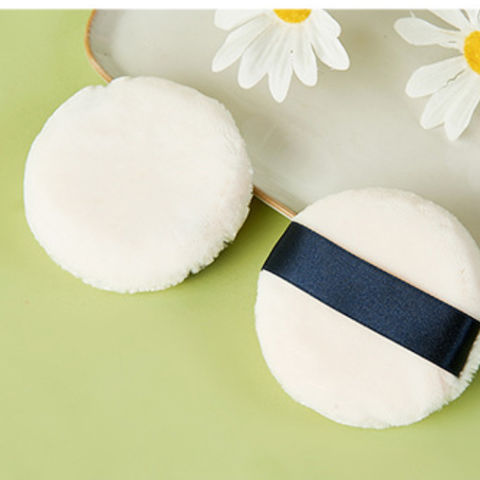Buy Wholesale China Fluffy Round Cosmetic Powder Puff With Ribbon ...