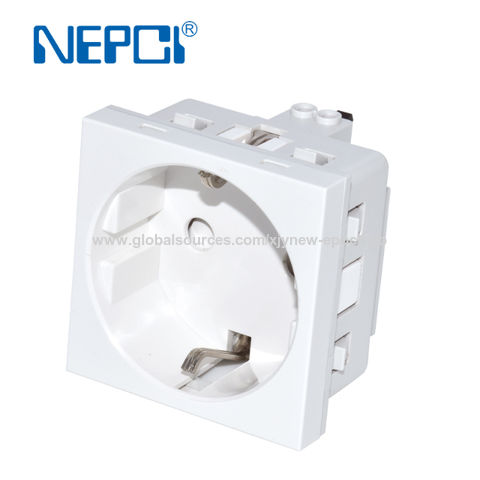 Bulk Buy China Wholesale 45x45mm Screwless Schuko Socket Outlet Module ...