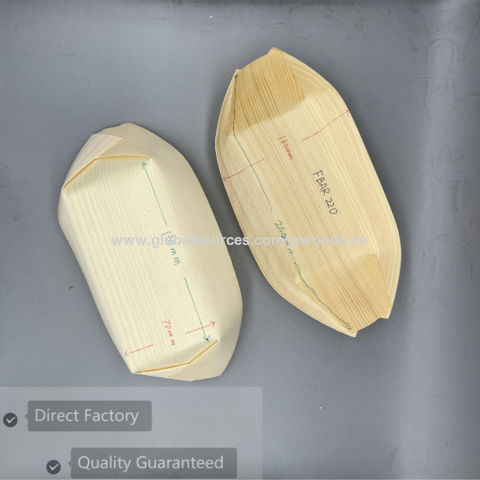 Buy Wholesale China Pine Wood Boat Plate, Wooden Boat, Food Container ...