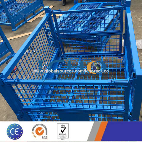 Buy Wholesale China Steel Mesh Container Rolling Storage Cage Mesh Wire ...