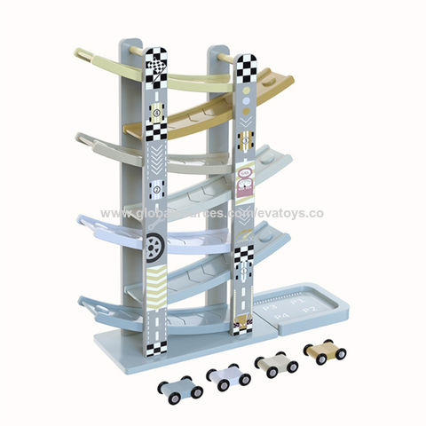 2022 Customize Educational Kids Wooden Race Track Car Ramp Racer With 4 ...