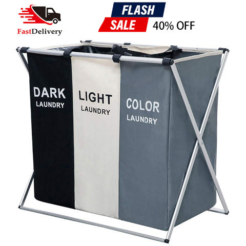 Buy Wholesale China 1/2/3 Girds Laundry Basket Oxford Cloth Foldable ...