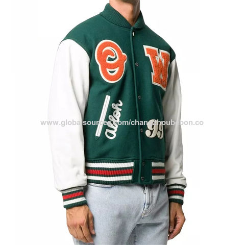 Buy Wholesale China Custom Chenille Embroidery Leather Sleeve Baseball ...