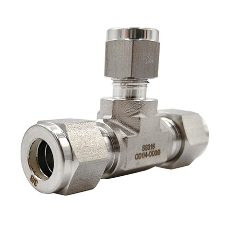 Buy Wholesale China Ss316 Stainless Steel Instrument Double Ferrule 3 Way Reducing Union Tee & 3 ...