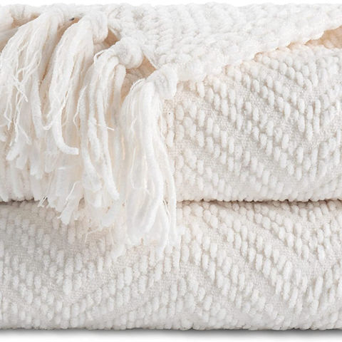Buy Wholesale China Home White Throw Blanket For Couch, Knit Woven ...