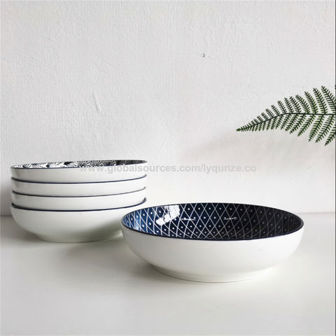 Buy China Wholesale 9inch Shallow Bowl Porcelain Big Bowl With Custom ...