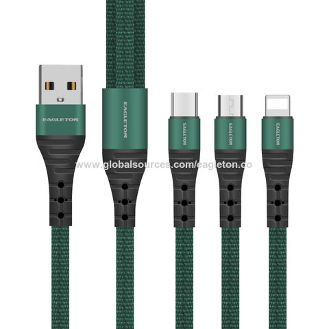 Buy Wholesale China 3 In 1 2.5a Braided Fast Charge Cable Type-c Micro ...