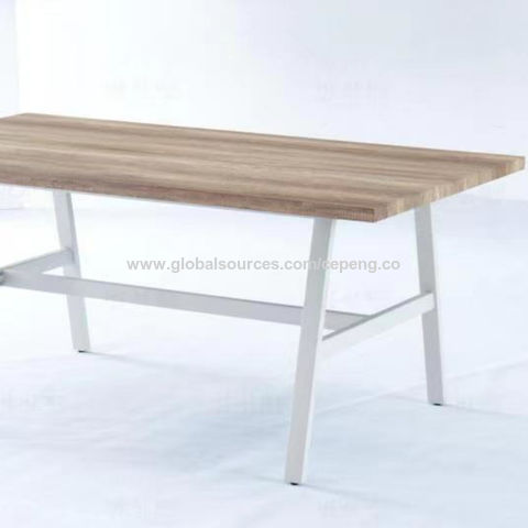 Buy Wholesale China Mdf Top Panel Dining Table With Metal Legs With ...