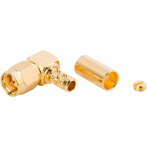 Sma Right Angle Gold Plating Crimp Plug Rg-58 Rg-141 Lmr-195 50 Ohm Brass Rf Connector $0.3 ...