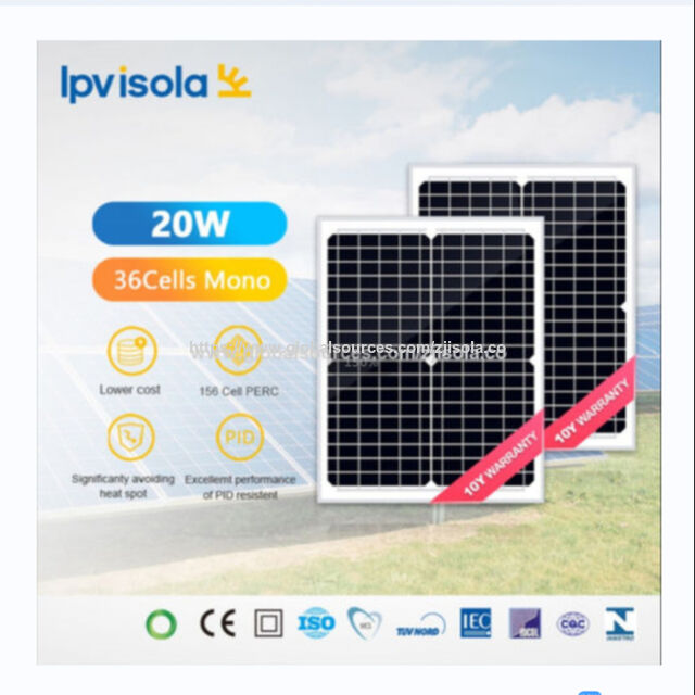 Buy Wholesale China Solar Panel-isola 20w Monocrystalline Solar Panels ...